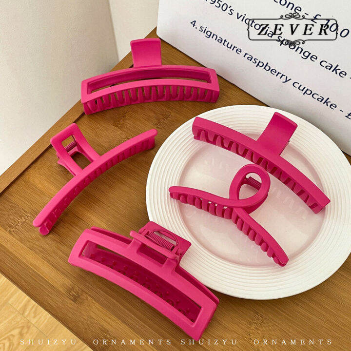 【ZEVER】กิ๊บติดผมขนาดใหญ่สไตล์เกาหลีสีแดงกุหลาบสำหรับผู้หญิง | Lazada.co.th