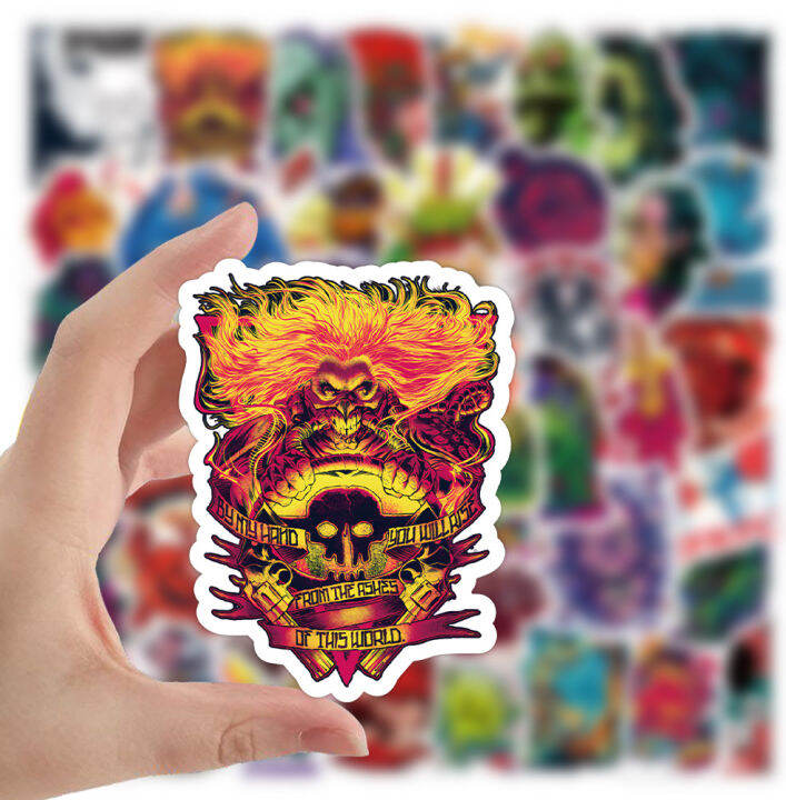 พร้อมส่ง punk ดำขาว ศิลปะกอทิก มาร devil sticker สติกเกอร์กันน้ำรูปแบบ ...