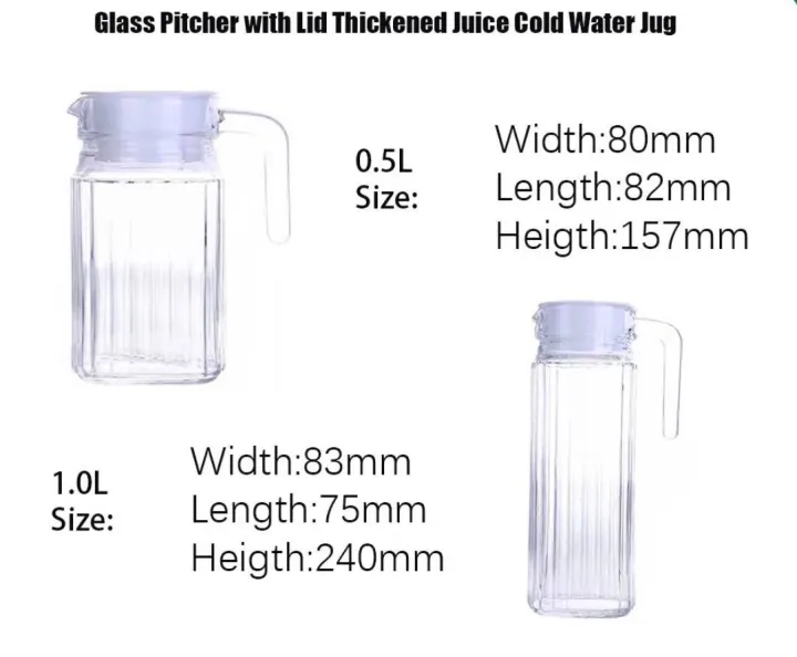 Mini Pitcher Child Sized Glass White Cover | Lazada PH