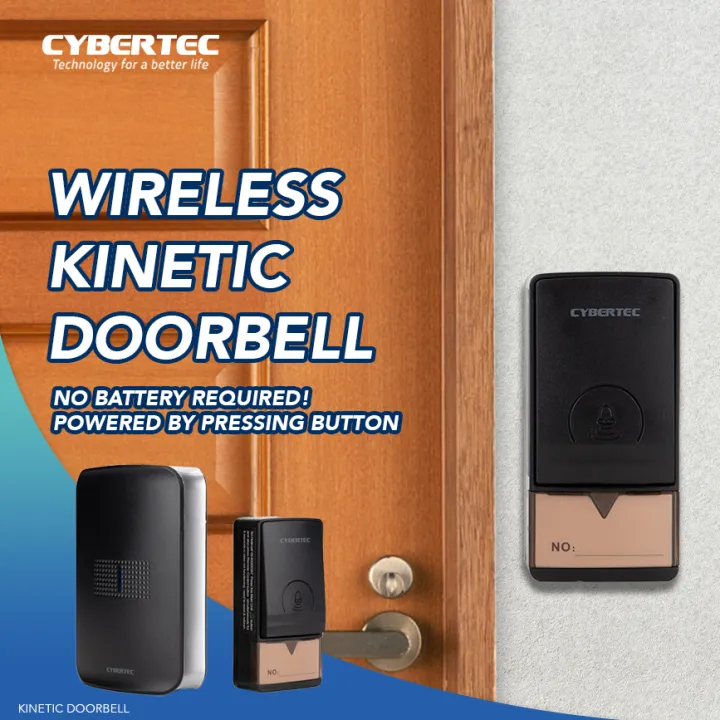 Cybertec Wireless Kinetic Doorbell - No battery required | Lazada PH