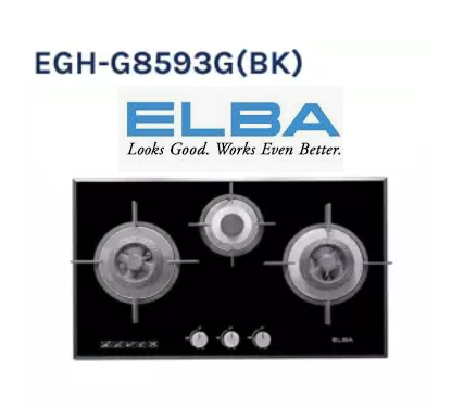 ELBA [EGH-G8592G(BK)] 2 BURNERS / 3 BURNERS [EGH-G8593G(BK)] BUILT IN GLASS HOB - SAFETY VALVE ...