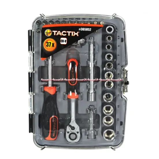 Tactix 37x Crv Screwdriver Set Obeng Baut Perkakas Set 37pcs Mengencangkan Baut Mur Kunci Sok ...
