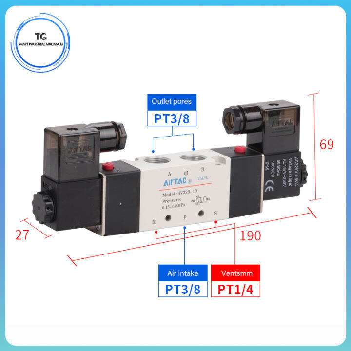 Airtac Solenoid valve 4V320-10 AC220V 4V330C-10 DC24V 4V330C-10 AC220V ...
