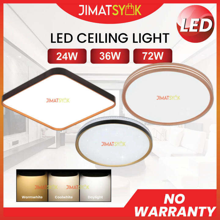 Decorative Ceiling Light 24W 36W 72W 3 Colour LED Ceiling Lamp Round ...
