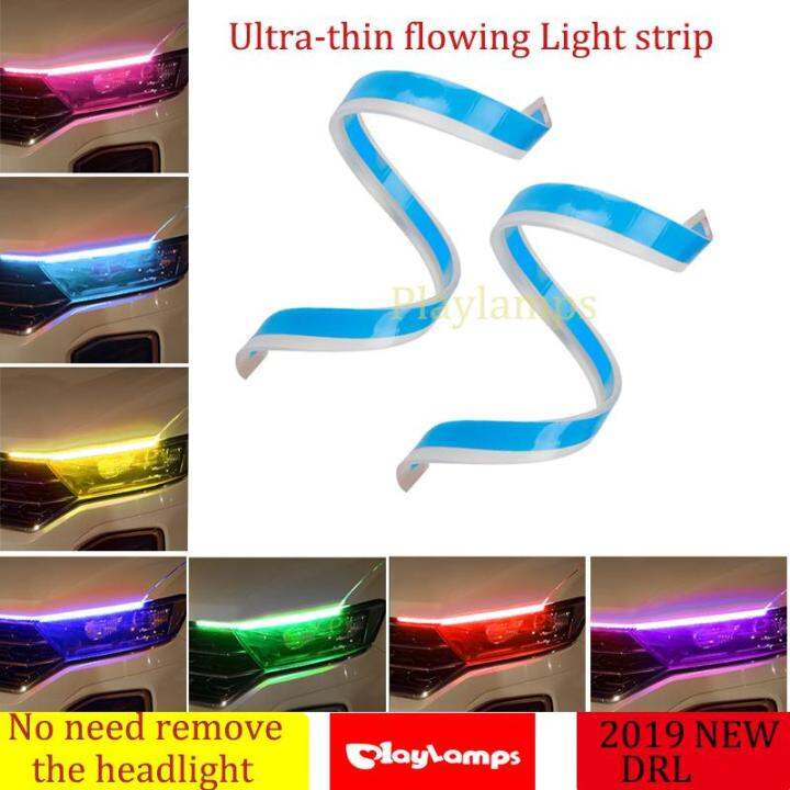 60cm Led Flowing Light Strip Ultra-thin light Guide Strip Car Daytime ...