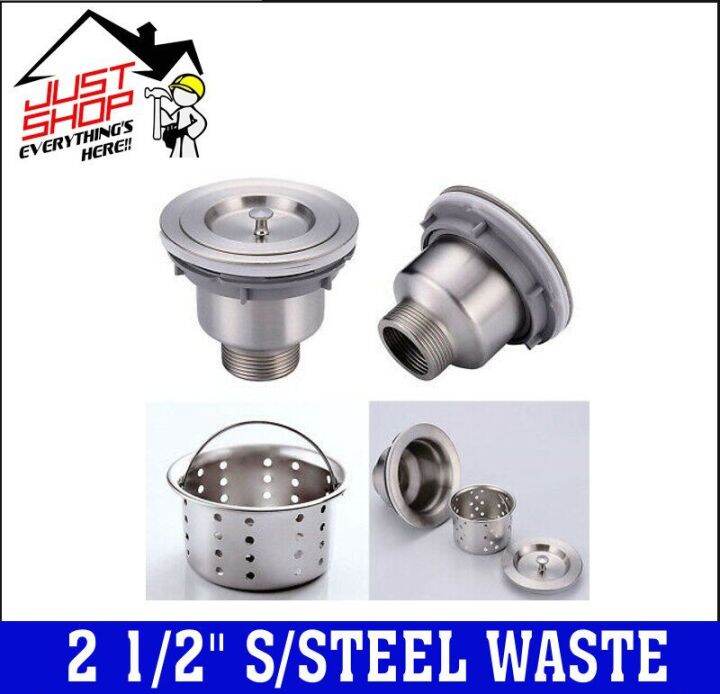 Heavy Duty S/Steel Waste C/W Basket Drainer SUS304 With Filter Trap 2 1 ...