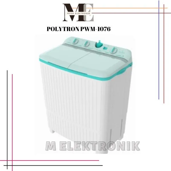 POLYTRON PWM-1076 MESIN CUCI 2 TABUNG TWIN TUB 10 KG | Lazada Indonesia