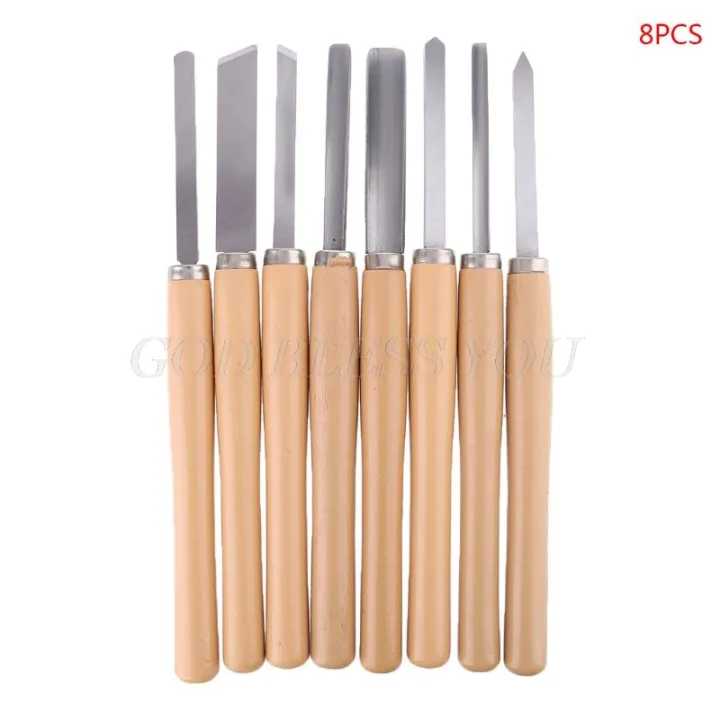 8PCs Wood Carving Knife Lathe Chisel Set Turning Tools Woodworking ...