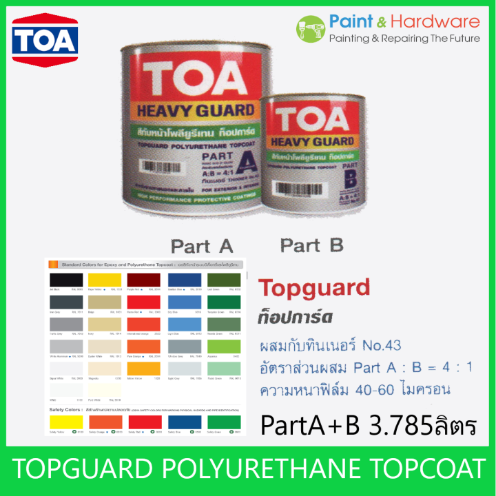 TOA Topguard Enamel สี โพลียูริเทน ทีโอเอ ท็อปการ์ด อีนาเมล ขนาดแกลลอน ...
