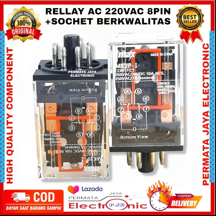 Relay MK2P 220V OMR / MAX + Socket Relay Kaki 8P | Lazada Indonesia