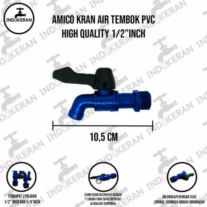 KRAN AIR PVC AMICO UKURAN 3/4 & 1/2 | Lazada Indonesia