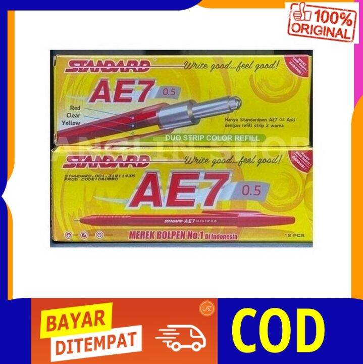 Pulpen ballpoint bolpoin Standard AE7 isi 12 pcs 1 pack | Lazada Indonesia