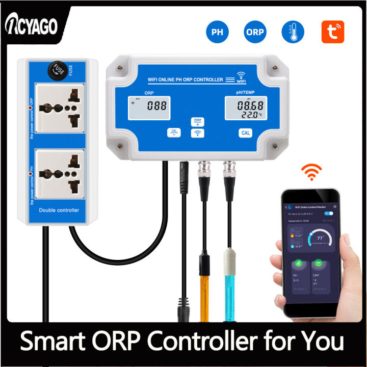 RCYAGO Tuya APP Wifi Online PH ORP Controller Pool mV Tester+ ...