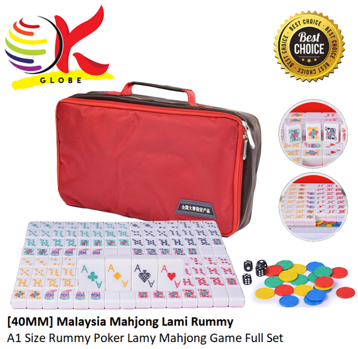 [ 37MM / 40MM & 6 COLOURS] A1 SIZE MALAYSIA MAHJONG LAMI SET RUMMY ...