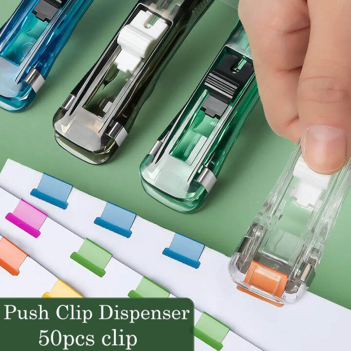 Portable Handheld Paper Clam Push Clip Dispenser Large Size Fast Paper ...
