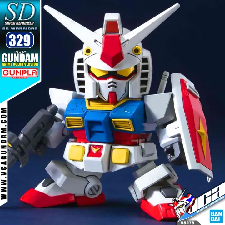 BANDAI GUNPLA SUPER DEFORMED SD GUNDAM BB329 RX-78-2 GUNDAM ANIME COLOR ...