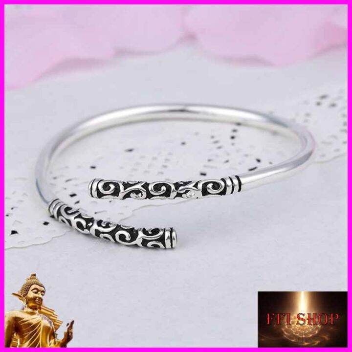 Hoop Curse Bracelet S999 Silver Men's and Women's Style Lettering ...