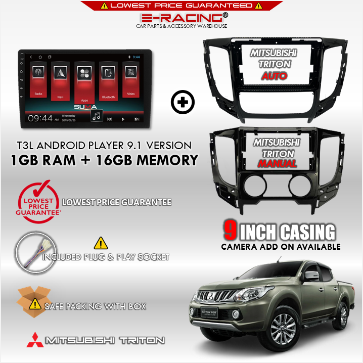 Mitsubishi Triton 2012 SUMA 9" Inch Player+Casing (Set) Mirrorlink ...