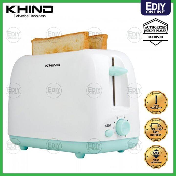 【SIRIM 3 PIN】 Khind BT808 BT-808 2 Slices Bread Toaster with Anti-Dust ...