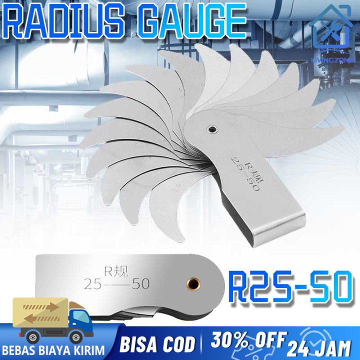 【R25-50】R Gauge / Kit Pengukur Ketebalan / Feeler Gauge / Radius Gauge ...