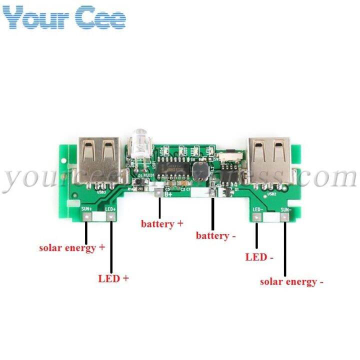 2 USB 5V 2A โทรศัพท์มือถือแบตสำรองโมดูลชาร์จแบตเตอรี่ลิเธียม Li Ion 18650แบตเตอรี่ชุดสัญญาณไฟ ...