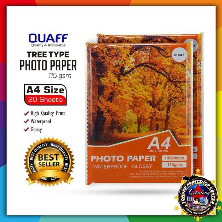 1 PACK 115GSM QUAFF GLOSSY PHOTO PAPER A4 SIZE (NO BACK PRINT)-CEBULONG ...