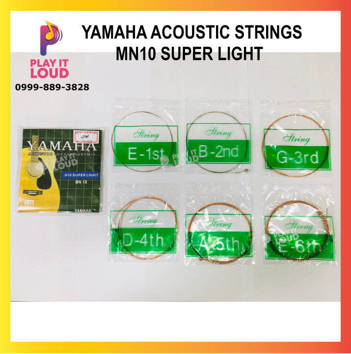 YAMAHA ACOUSTIC GUITAR STRINGS .010 SUPER LIGHT MN10 FULL SET 6pcs ...