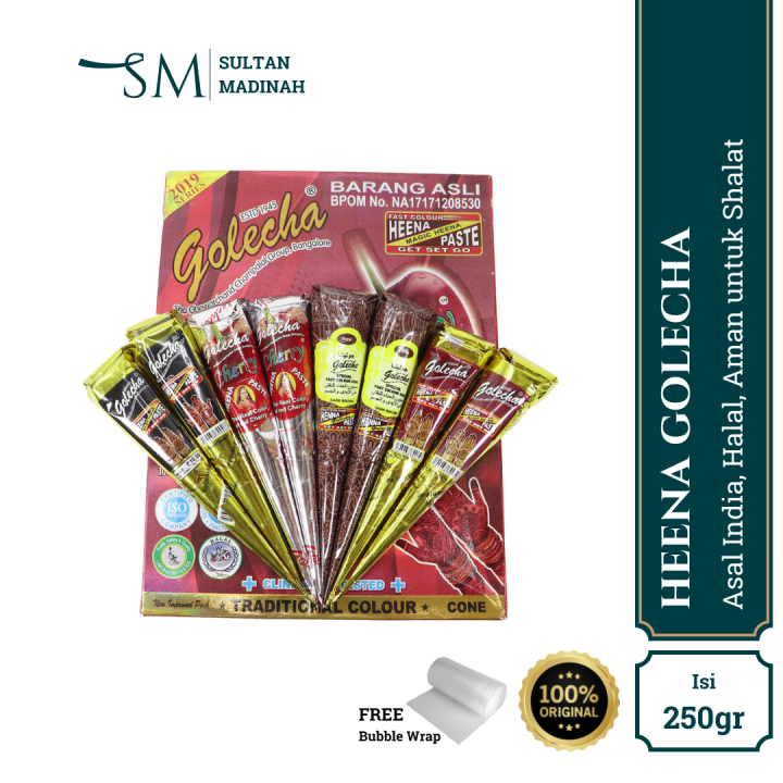 Golecha Henna Halal Paste Maroon Brown Red Cherry Henna Tangan Cantik ...