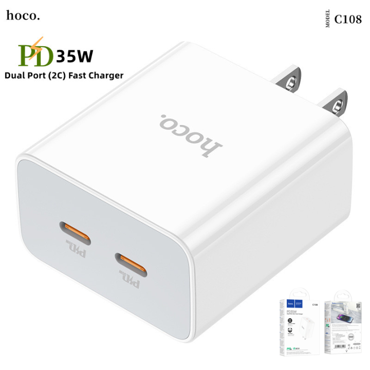 Hoco C108 หัวชาร์จ /ชุดชาร์จ PD35W USBType-C x2ช่อง Dual Port (2C) Fast ...