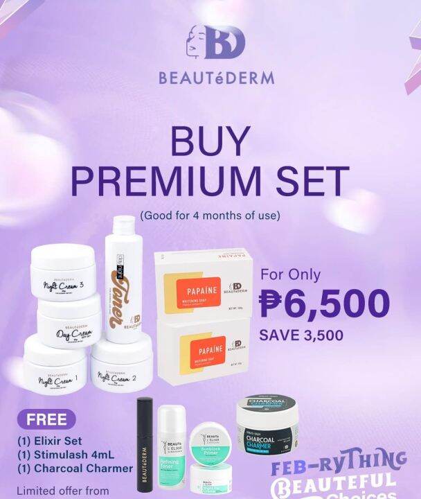 Buy BEAUTeDERM Premium Set free Stimulash, Charcoal Mask and Elixir Set ...