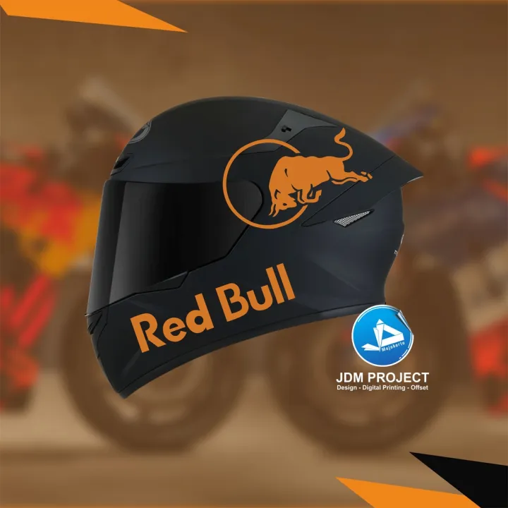 STICKER HELM REDBULL SET CUTTING STICKER LOGO RED BULL VIRAL KEKINIAN ...