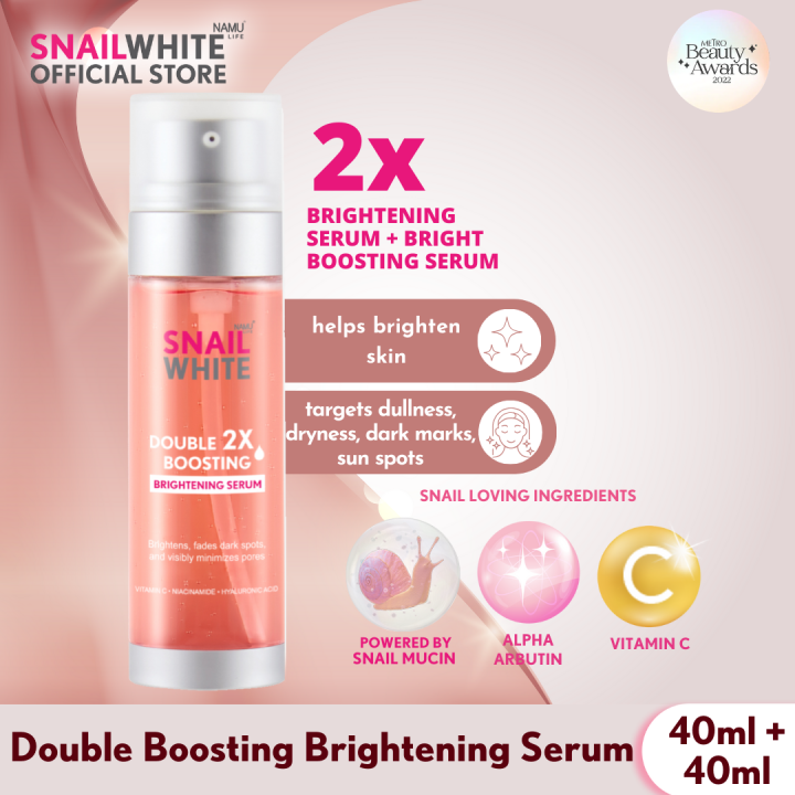 SNAILWHITE Double Boosting Brightening Serum 40ml + 40ml | Lazada PH