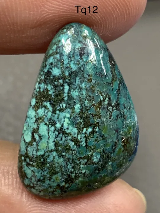 Tq12 หินเทอร์ควอยซ์แท้ น้ำหนัก 19.15 กะรัต แหล่ง อินเดีย ขนาด 25x18x6 ...