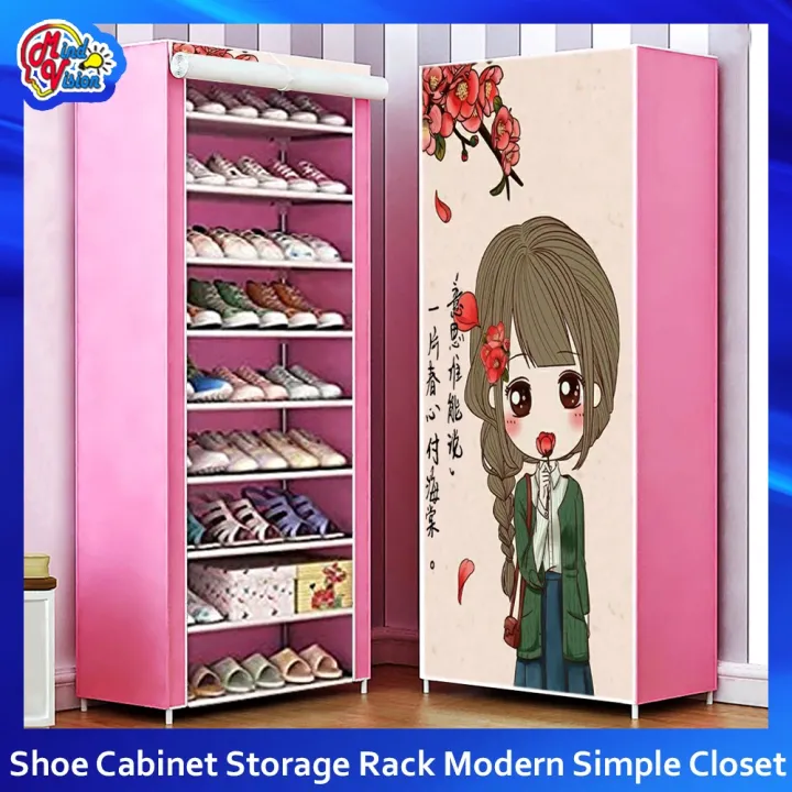 10 Layer Shoe Storage Cabinet Space Saver Wardrobe Cabinet Rack ...