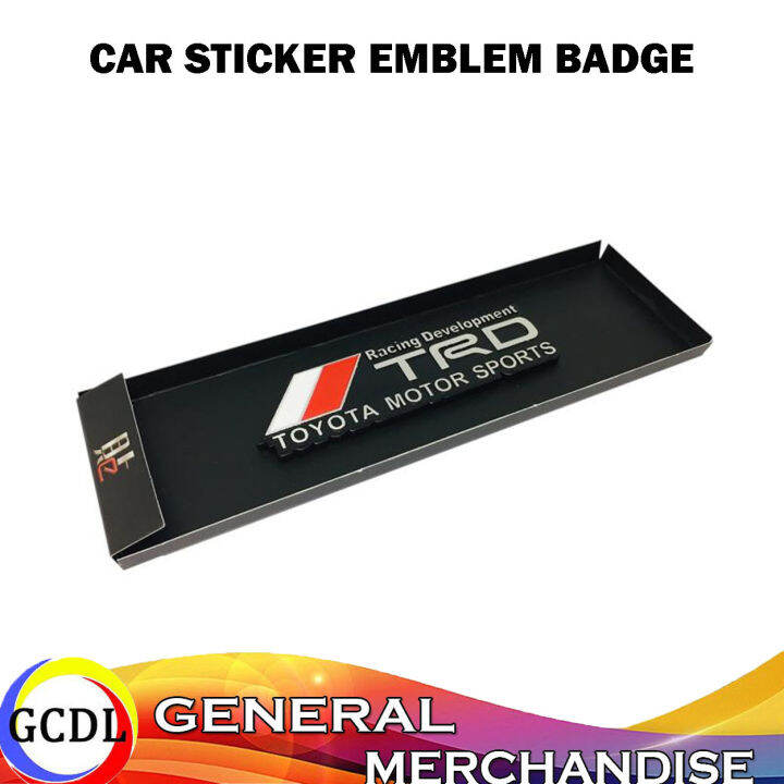 10cm Aluminium Alloy POWERED BY TOYOTA TRD Stickers Car Body Protection ...