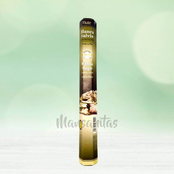 Mansanitas-Mansanas Flute White Sage Incense Sticks 20 sticks in a box ...