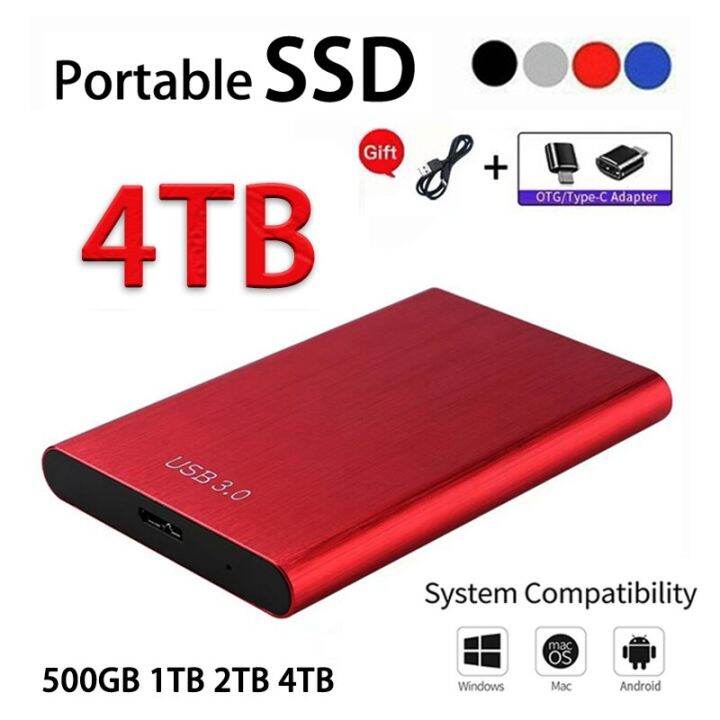 Portable SSD 1TB 2TB 4TB USB 3.0 Type C High-speed External Hard Drive ...