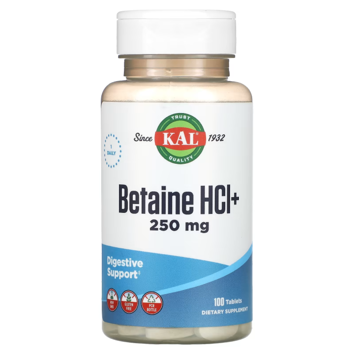 KAL Betaine HCl+ 250 mg 100 Tablets | Lazada PH