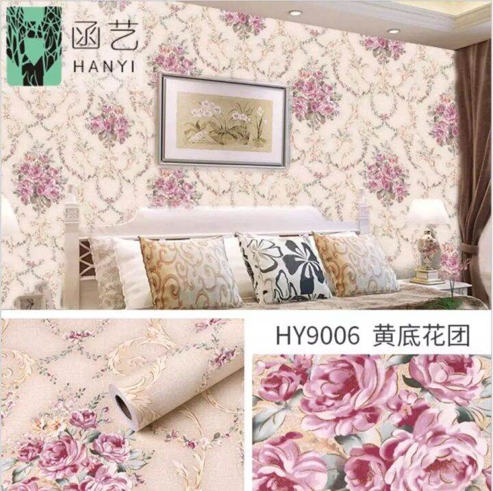 Wallpaper Sticker Dinding Bunga Krem | Lazada Indonesia