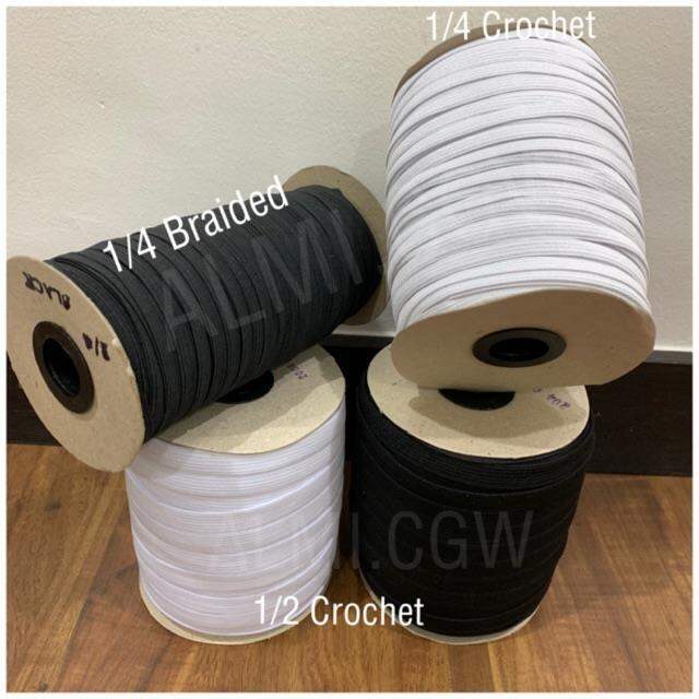 GARTER: 1/2 1/4 Flat White or Black Crochet in Roll | Lazada PH