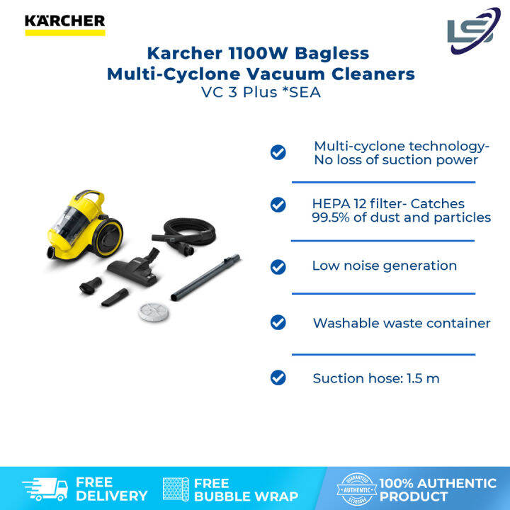 Karcher 1100W Bagless Multi-Cyclone Vacuum Cleaners VC 3 Plus *SEA ...