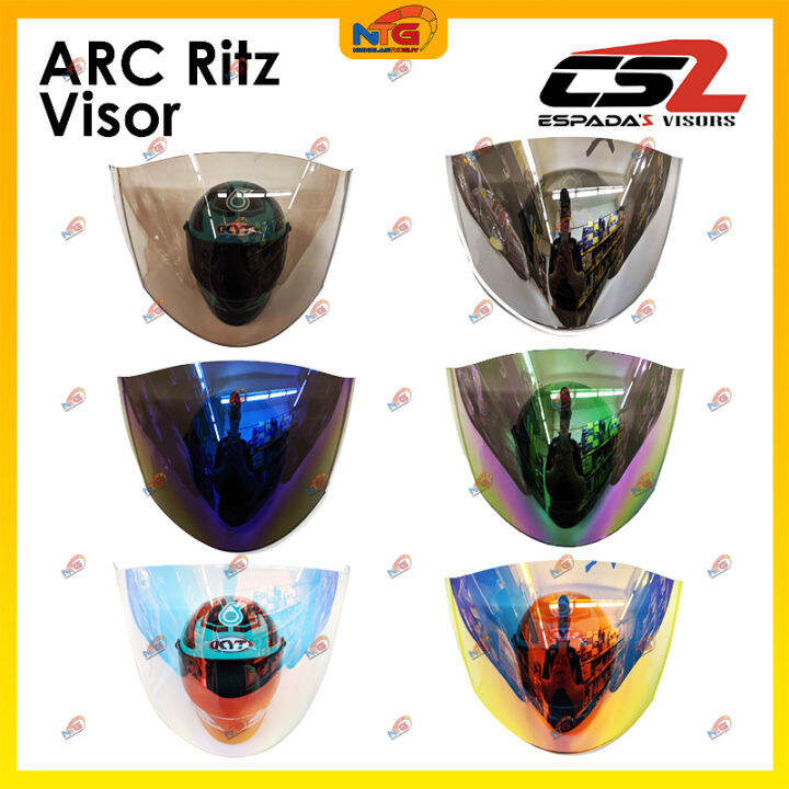 ARC Ritz Helmet Visor Tinted/Smoke/Chrome/Crystal/Rainbow | Lazada