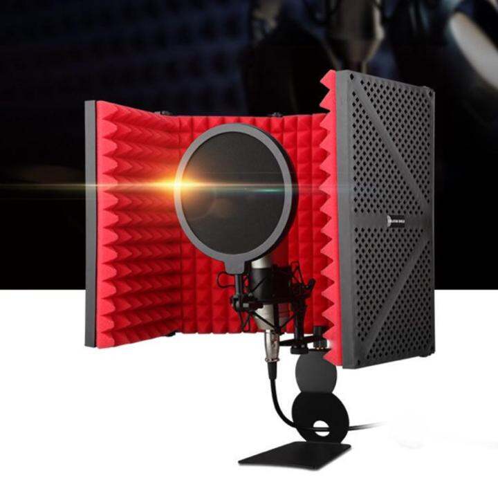 Broadcast Microphone Shield Adjustable Angle Foldable Noise Reduction ...