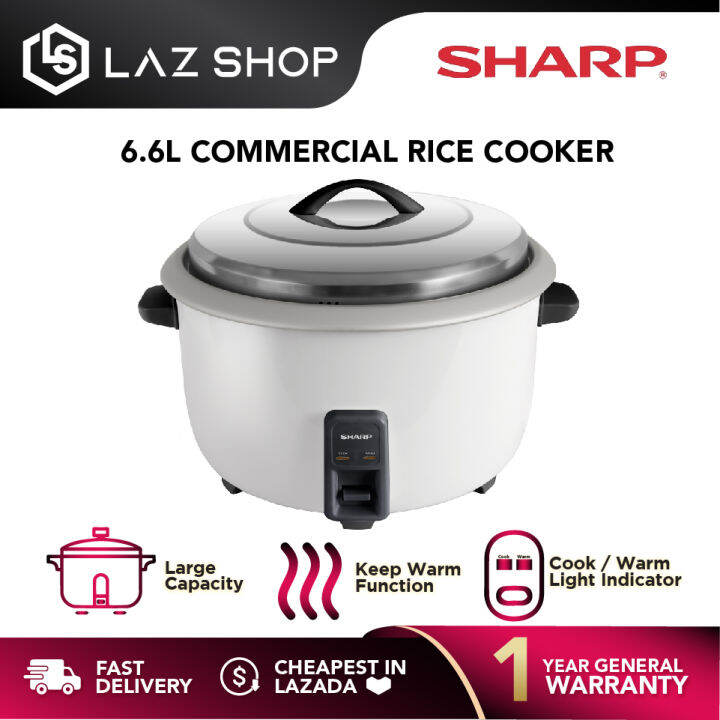 Sharp 6.6L Commercial Rice Cooker KSH668CWH | Auto Cook & Keep Warm ...