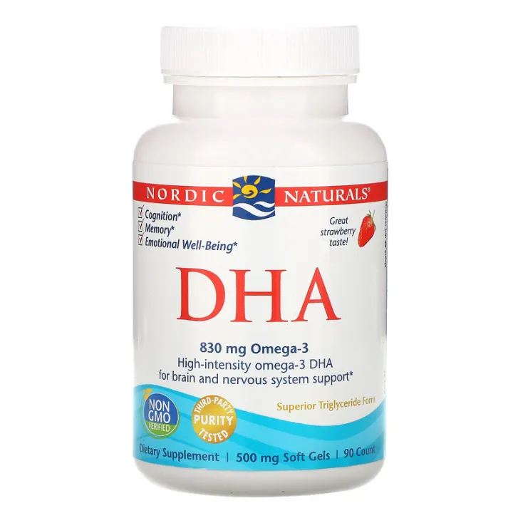 Nordic Naturals, DHA, Strawberry, 500 mg, 90 Soft Gels By Nordic ...