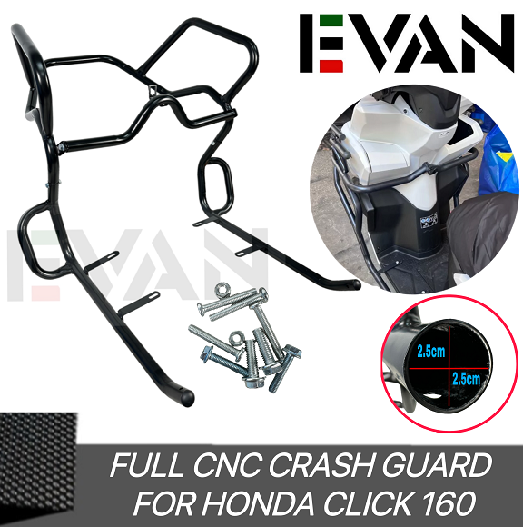 Full CNC Crash Guard For Honda Click 160 V3 Motorcycle | Lazada PH