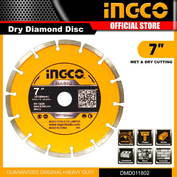 Ingco DMD011802 7" Wet And Dry Diamond Cutting Disc Ø180mm IHT | Lazada PH