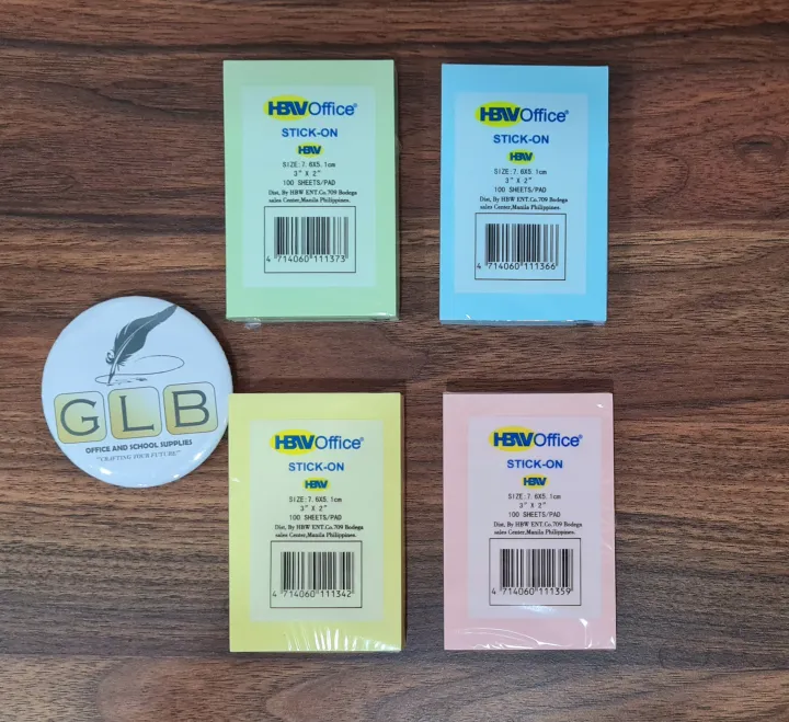 HBW STICK-ON NOTE 3 X 2 INCHES | Lazada PH