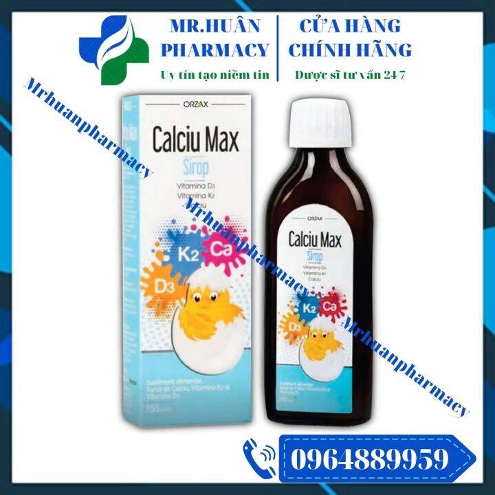 Calciu Max Syrup 150ml - Bổ sung Vitamin D3 và Vitamin K2 MK7 hỗ trợ tăng cường hấp thu Calci ...