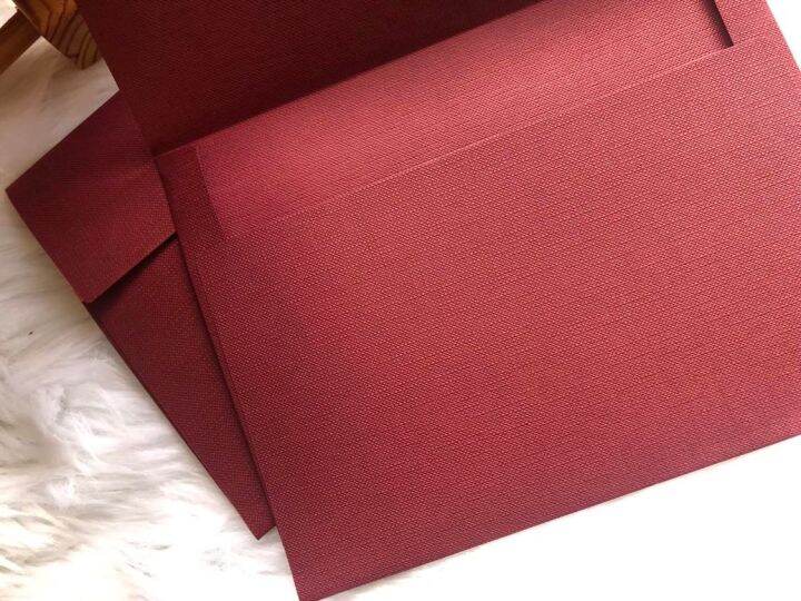 10pcs. 5R MAROON MATTE ENVELOPE 125gsm square flap fits 5x7 inches ...